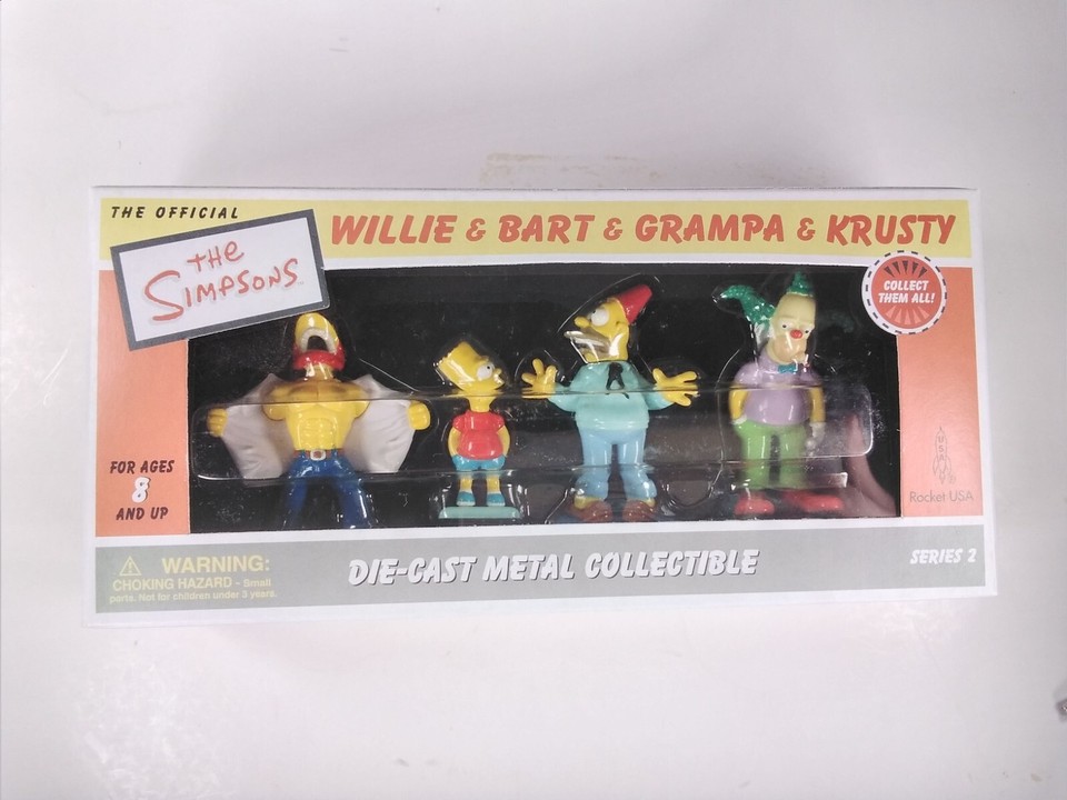 The Simpsons Willie, Bart, Grampa, & Krusty Diecast Metal Collectible ...