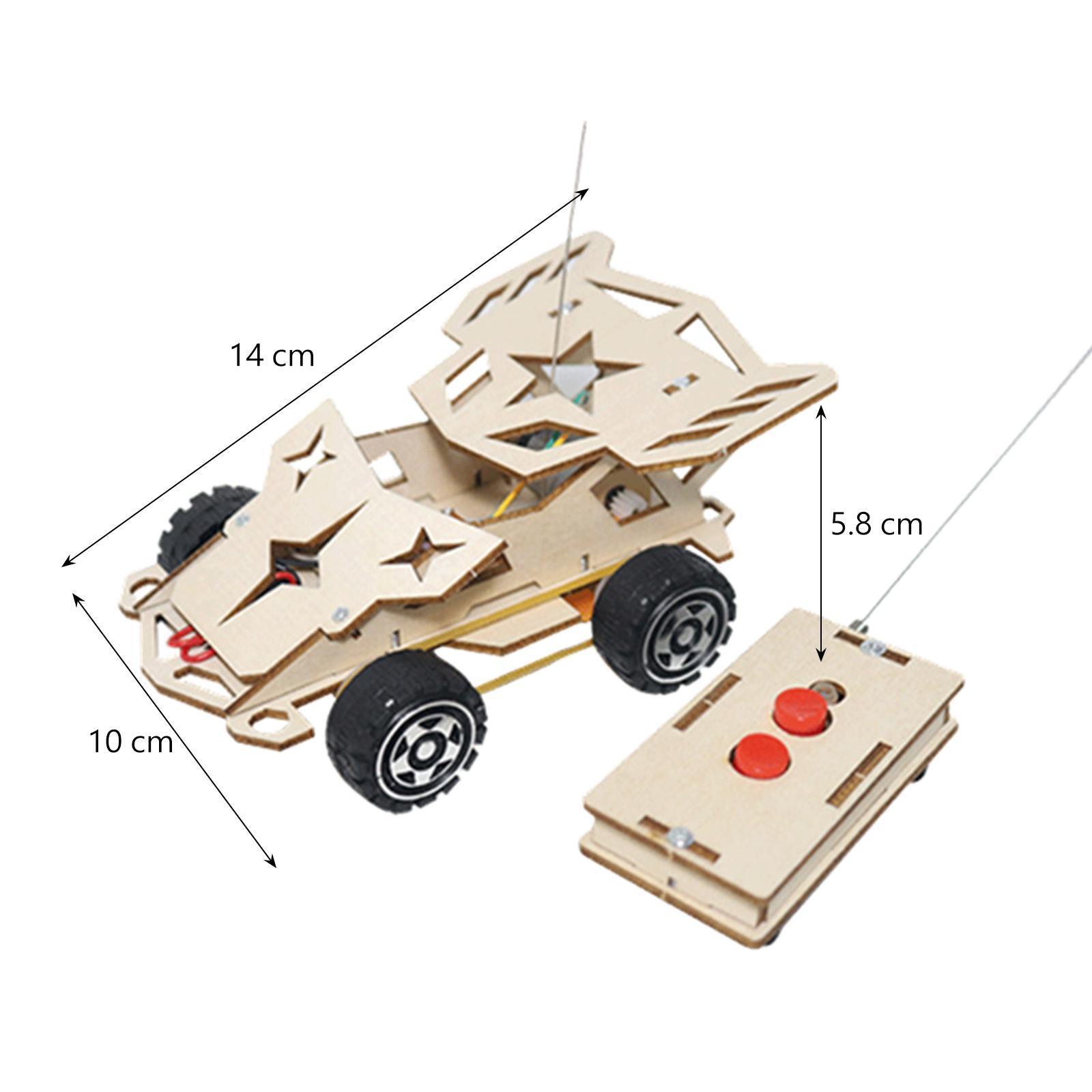 Wooden RC Car Toy Science Kits Remote Control Car Crafts 3D | eBay
