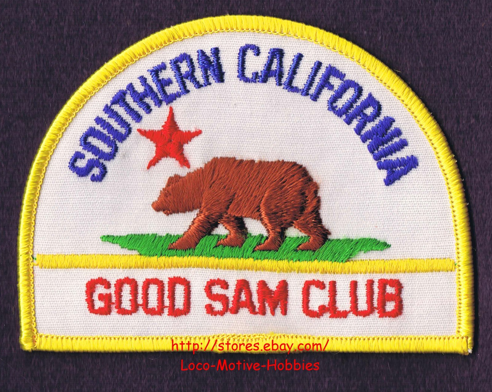 LMH PATCH Badge GOOD SAM CLUB Brown Bear Star Flag SOUTHERN CA SAMS RV ...