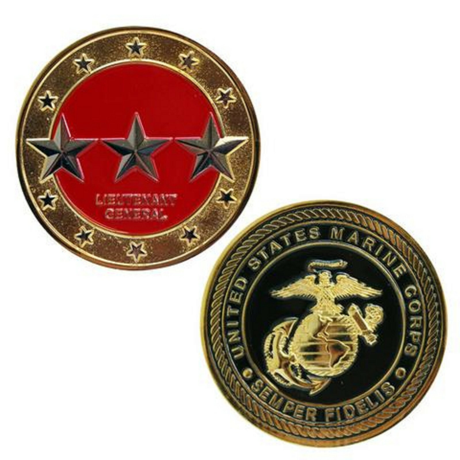 USMC MARINE CORPS LIEUTENANT GENERAL 3 STAR 1.75" CHALLENGE COIN | eBay