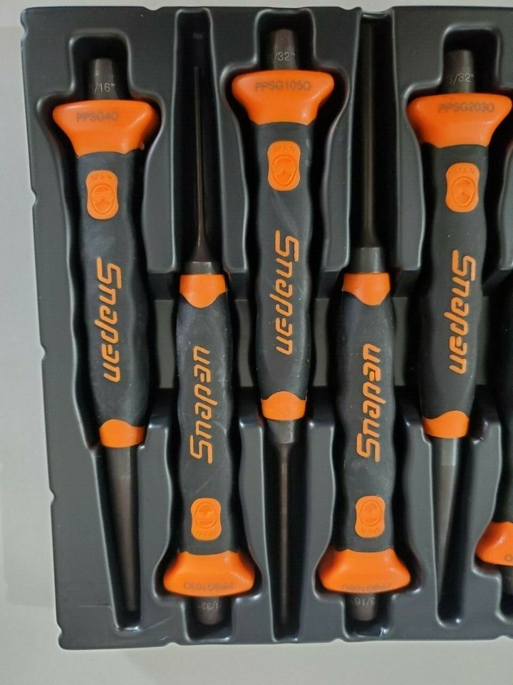 Snap on Tools USA NEW 10 Piece Soft Grip Punch/Chisel 3 colors Set ...