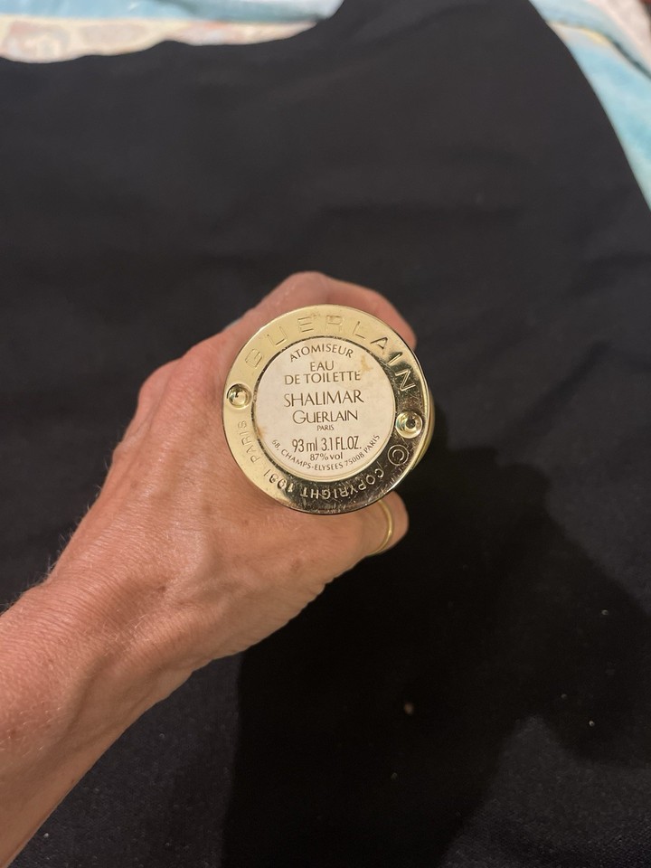 Guerlain Shalimar Vtg Gold Lattice Chevron Refillable Case Rare ...