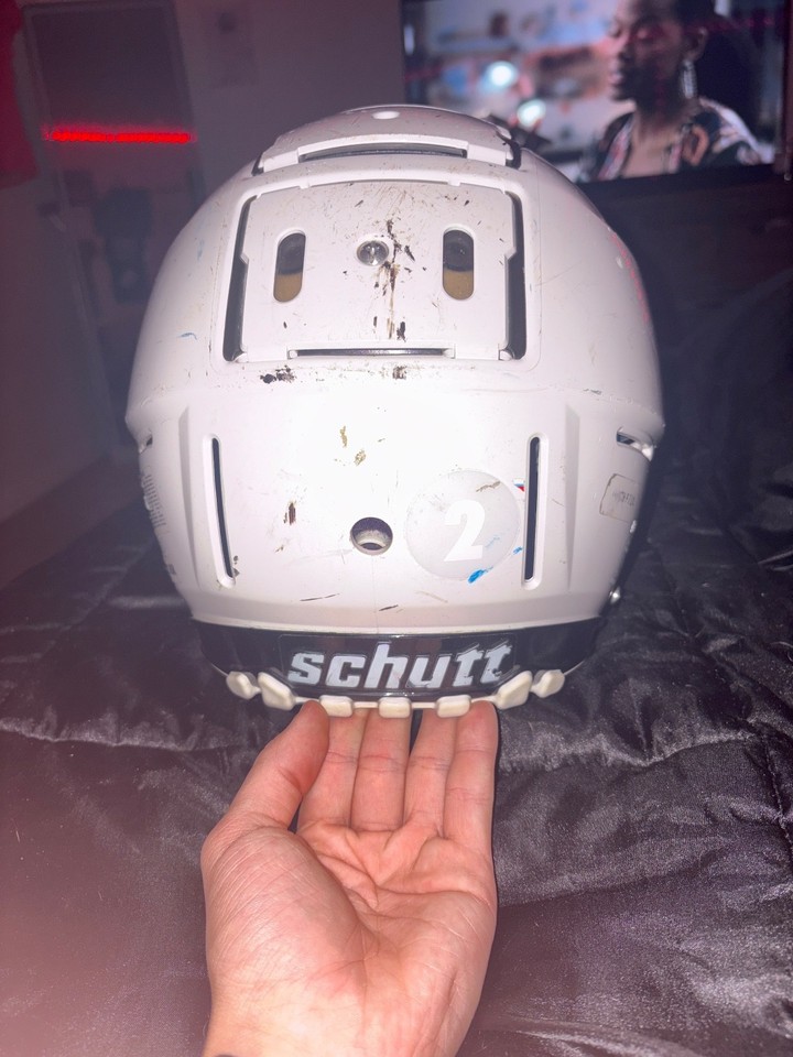 football hemet schutt F7 white youth medium used condition | eBay