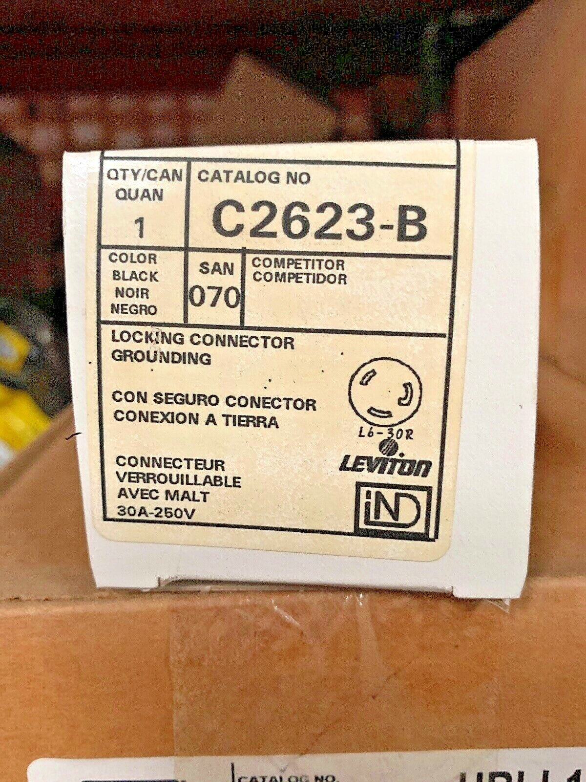 (C) Leviton C2623-B Locking Connector 30A 250V NEMA L6-30R 2P, 3W ...
