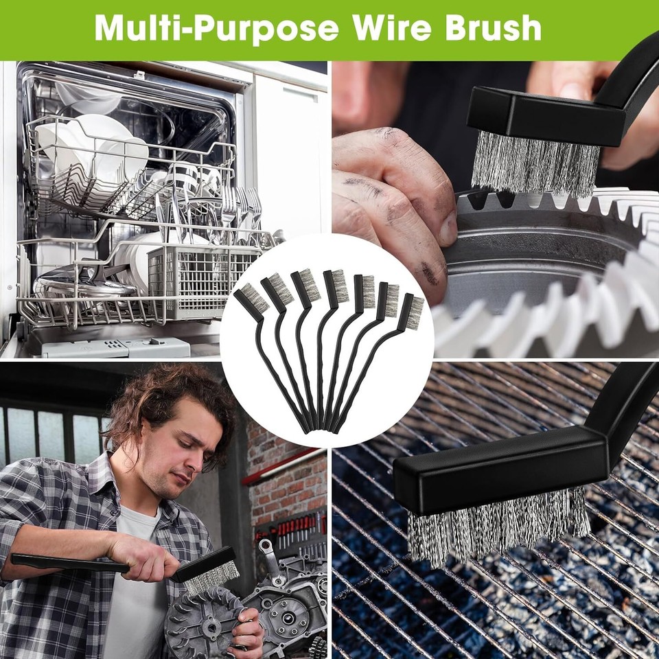 UK 10PCS small wire brush set stainless steel wire brush DIY paint rust ...
