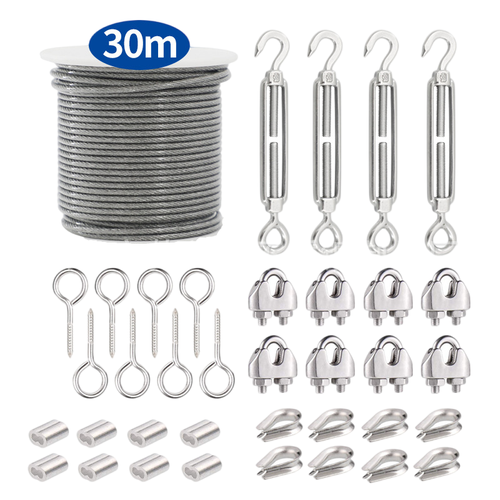 Guy Wire Rope Kit Trellis Wire Turnbuckles Cable Wire Stainless Steel ...
