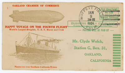 US DIRIGIBLE(Zeppelin)-Z.R.S. 5- U.S.S. MACON * Ullmann# 1/3/34-1.4 ...