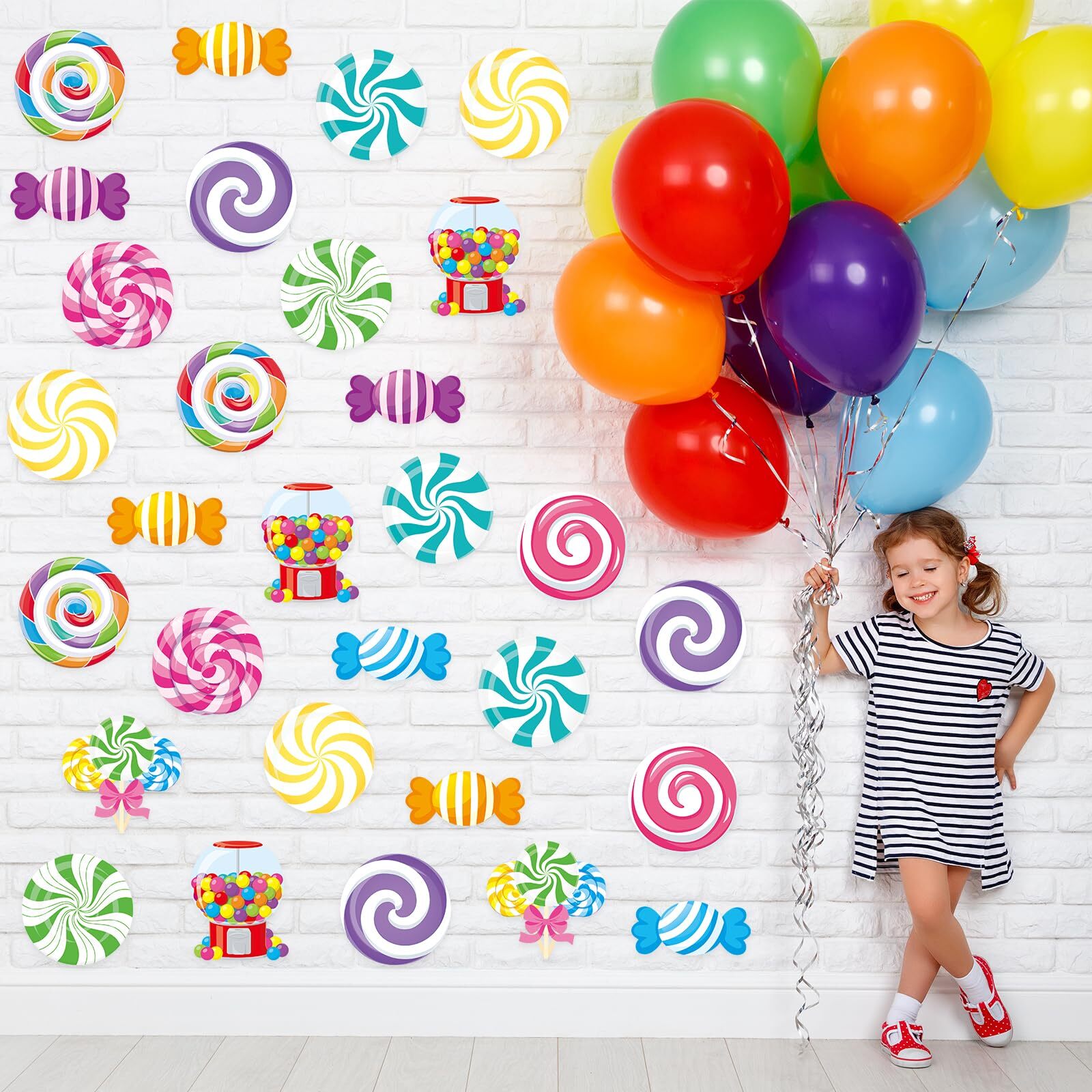60Pcs Candy Bulletin Board Decorations Set Candyland Party Paper ...