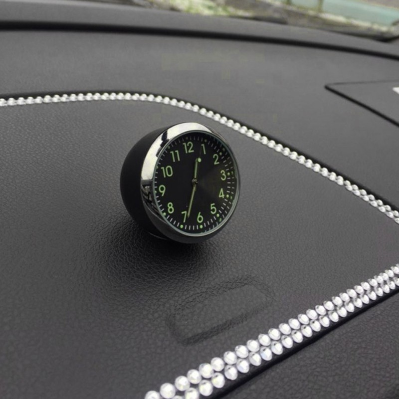 Mini Luminous Car Quartz Clock Digital Clock Universal Pocket Stick-on ...