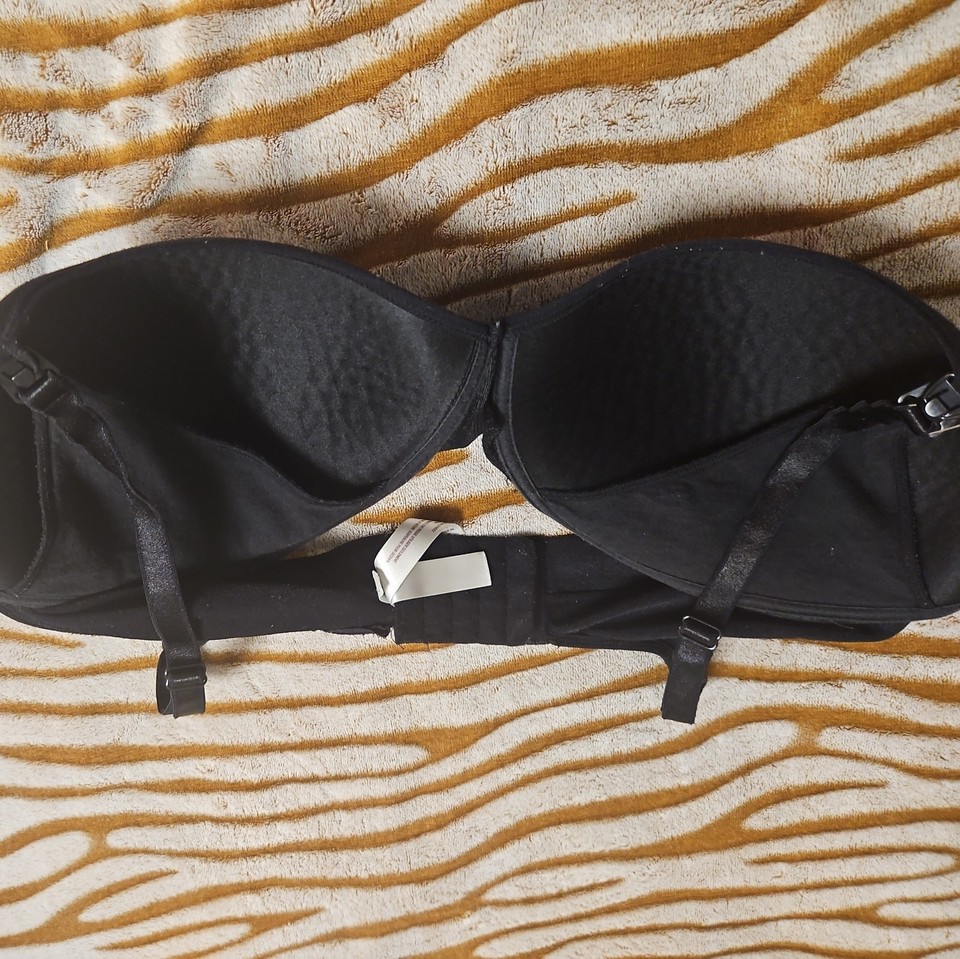 Gillian & O'Malley Black Nursing Bra Size Large Wireless Seamless Hooks ...