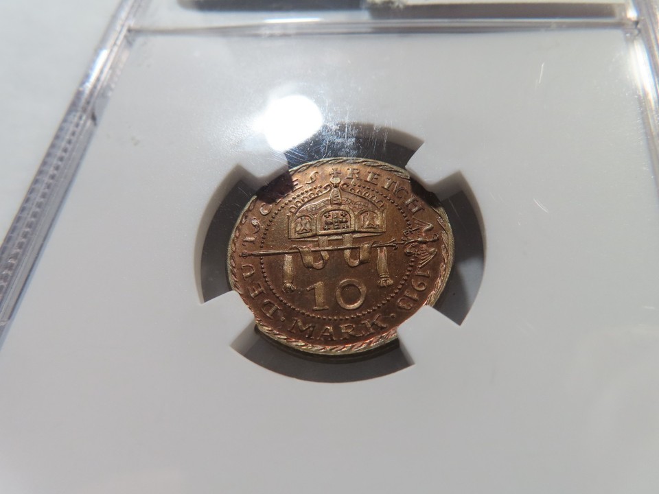 N5 Germany Prussia 1913 Copper PATTERN 10 Marks SCHAAF-253A/G2 NGC ...