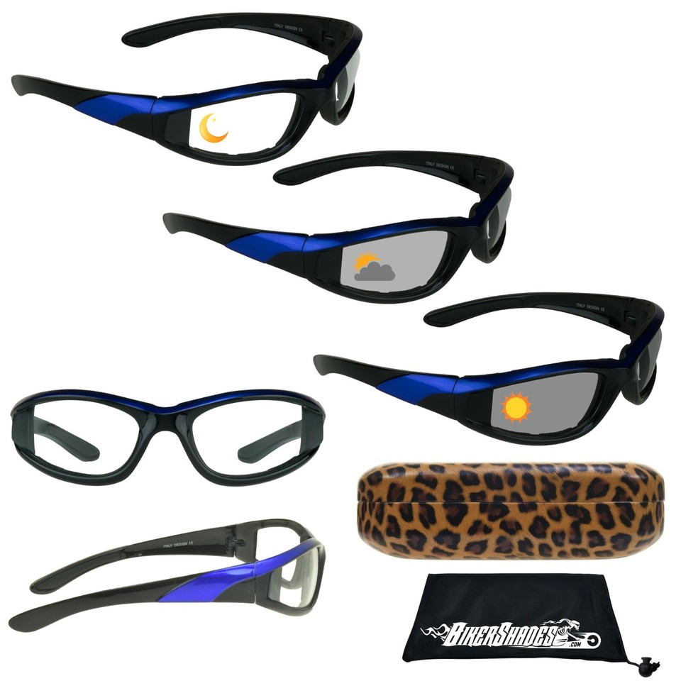 Womens Transitional Motorcycle Riding Sunglasses Photochromic Day Night ...