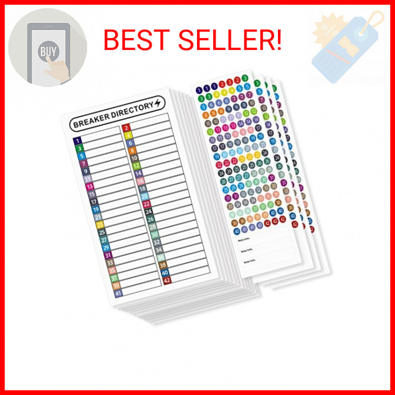 16 Sheets Breaker Panel Labels Electrical Box Sticker Numbers Breaker ...