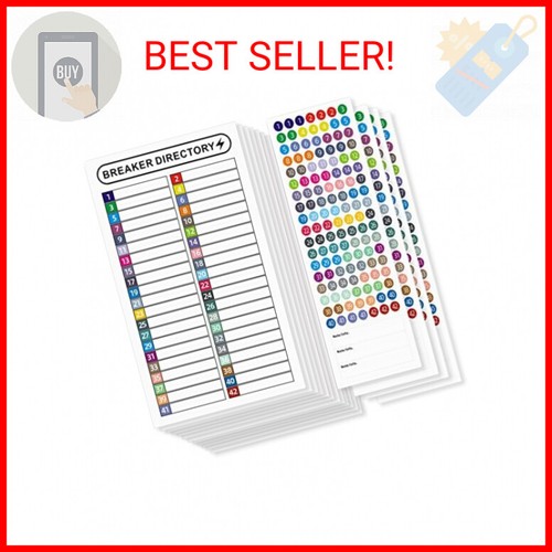 16 Sheets Breaker Panel Labels Electrical Box Sticker Numbers Breaker ...