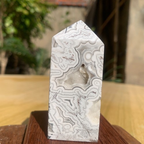 140g Natural Polished Mexico Banded Agate Obelisk Crystal Tower Point ...