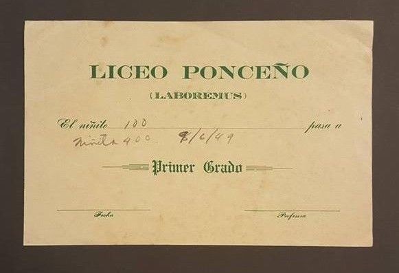 VINTAGE 1ST GRADE DIPLOMA / LICEO PONCEÑO / PONCE PUERTO RICO 1949 | eBay
