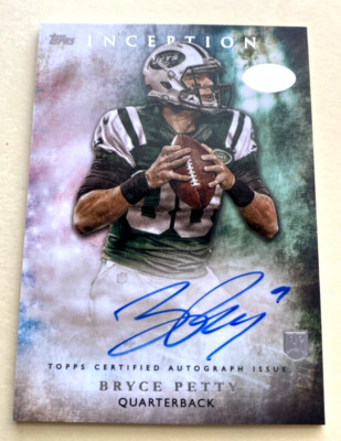 BRYCE PETTY 2015 TOPPS INCEPTION AUTO ROOKIE CARD RA-20 NEW YORK JETS ...