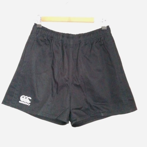 New CCC Canterbury Cotton Shorts Mens Black Rugby Footy Size Large ...