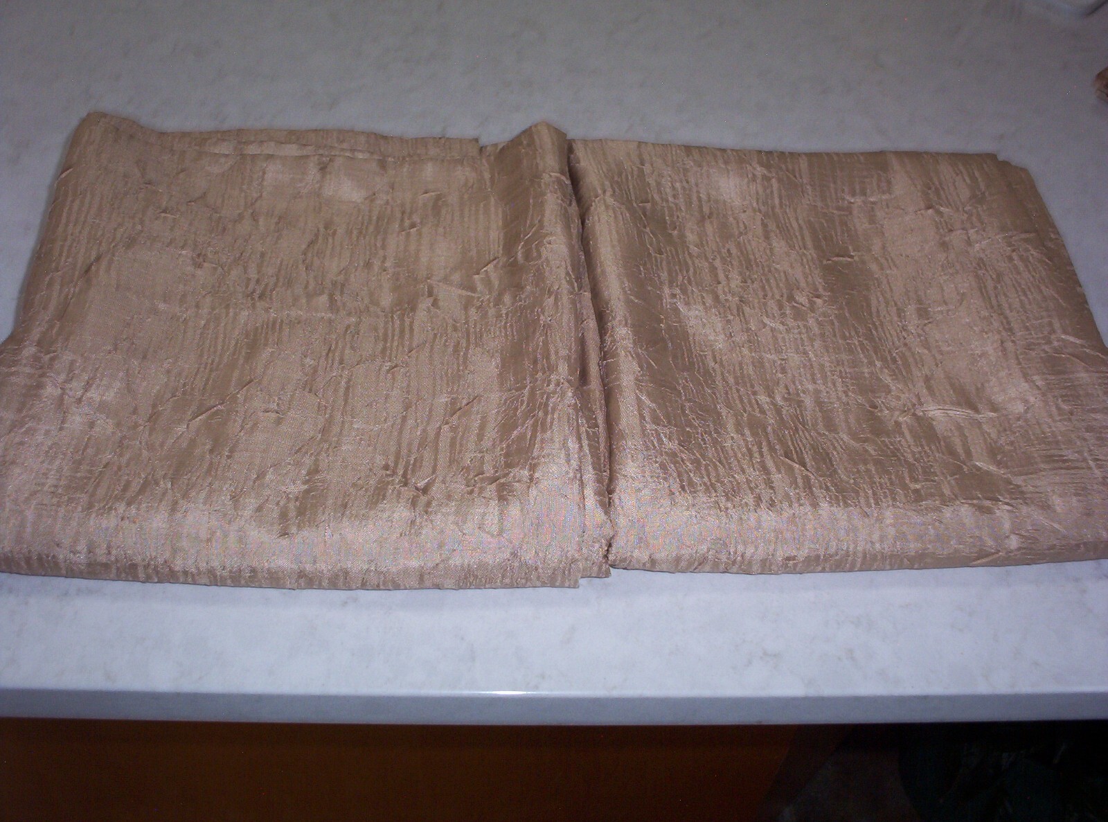 Lot of 2 Panels Croscill Crinkled Soft Gold Curtains 42 x 86 Each Panel ...