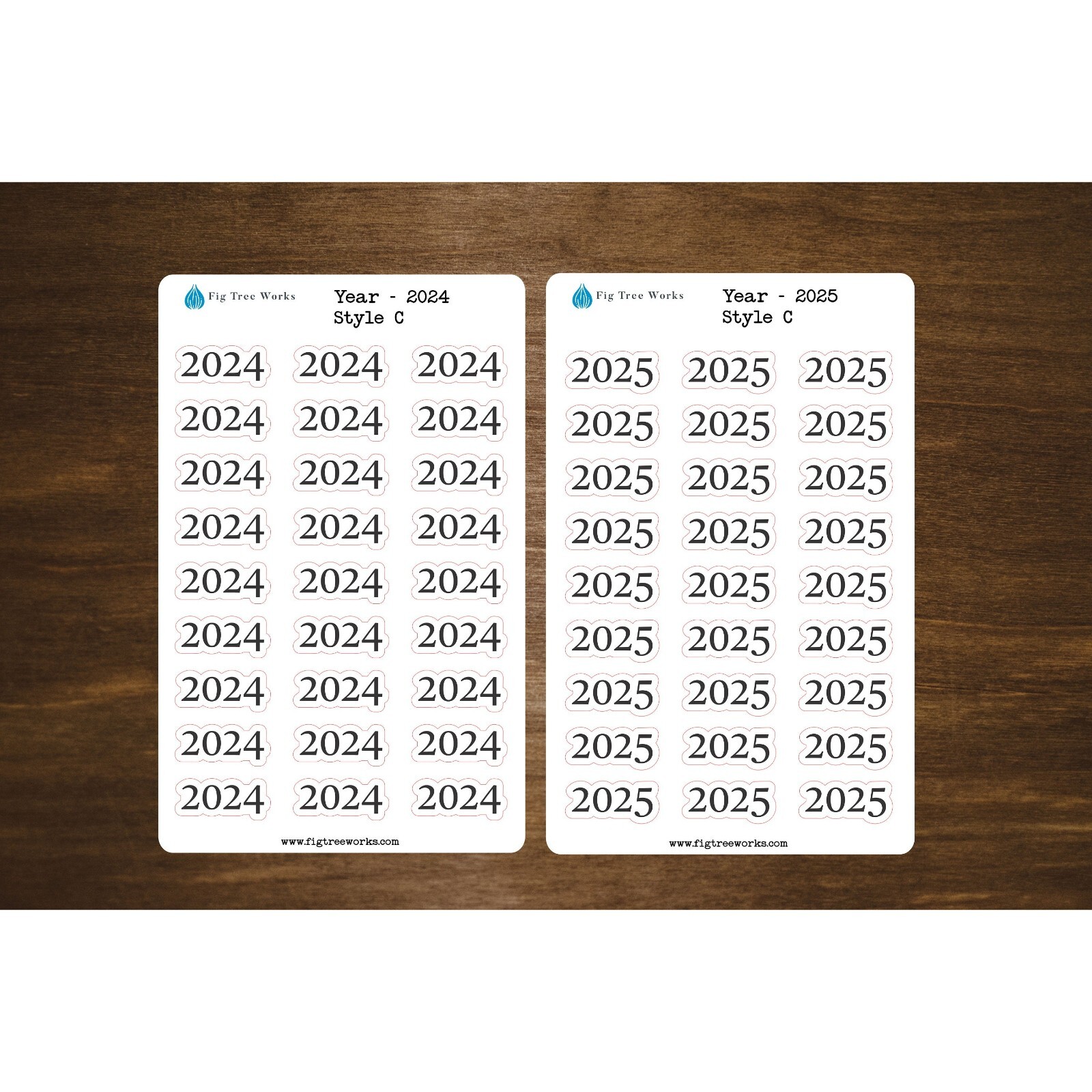 Year Header Planner Stickers | 2024 or 2025 Sticker Style C - Công ty ...