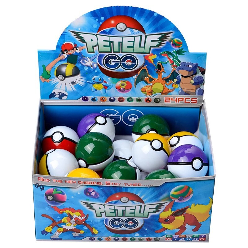 24 Mini 2” Pokeballs with 24 Random Action Figures Kids Bday Party Gift ...