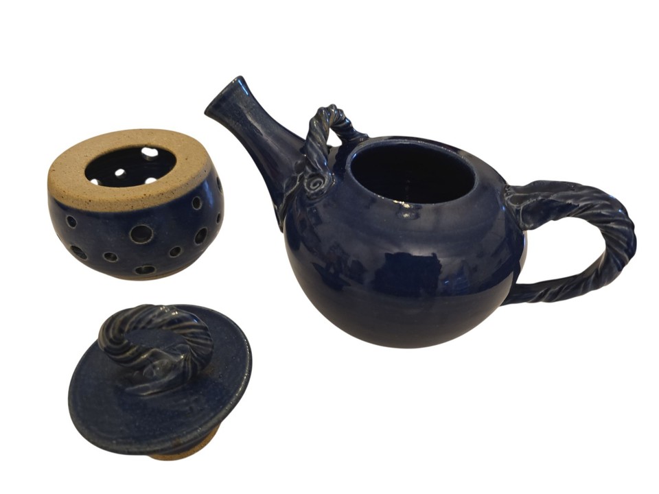 Teapot Oil Warmer Fragrance Diffuser Wax Burner Candle Holder Lamp Blue ...