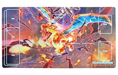 Fournir Pokemon Card Game Rubber Play Mat Evil Terracetal Charizard ...