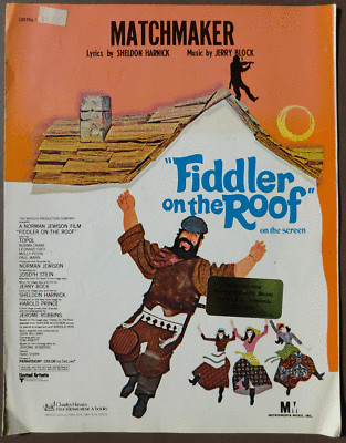 "Matchmaker" Sheet Music, Fiddler on the Roof, Piano, Harnick, Block | eBay