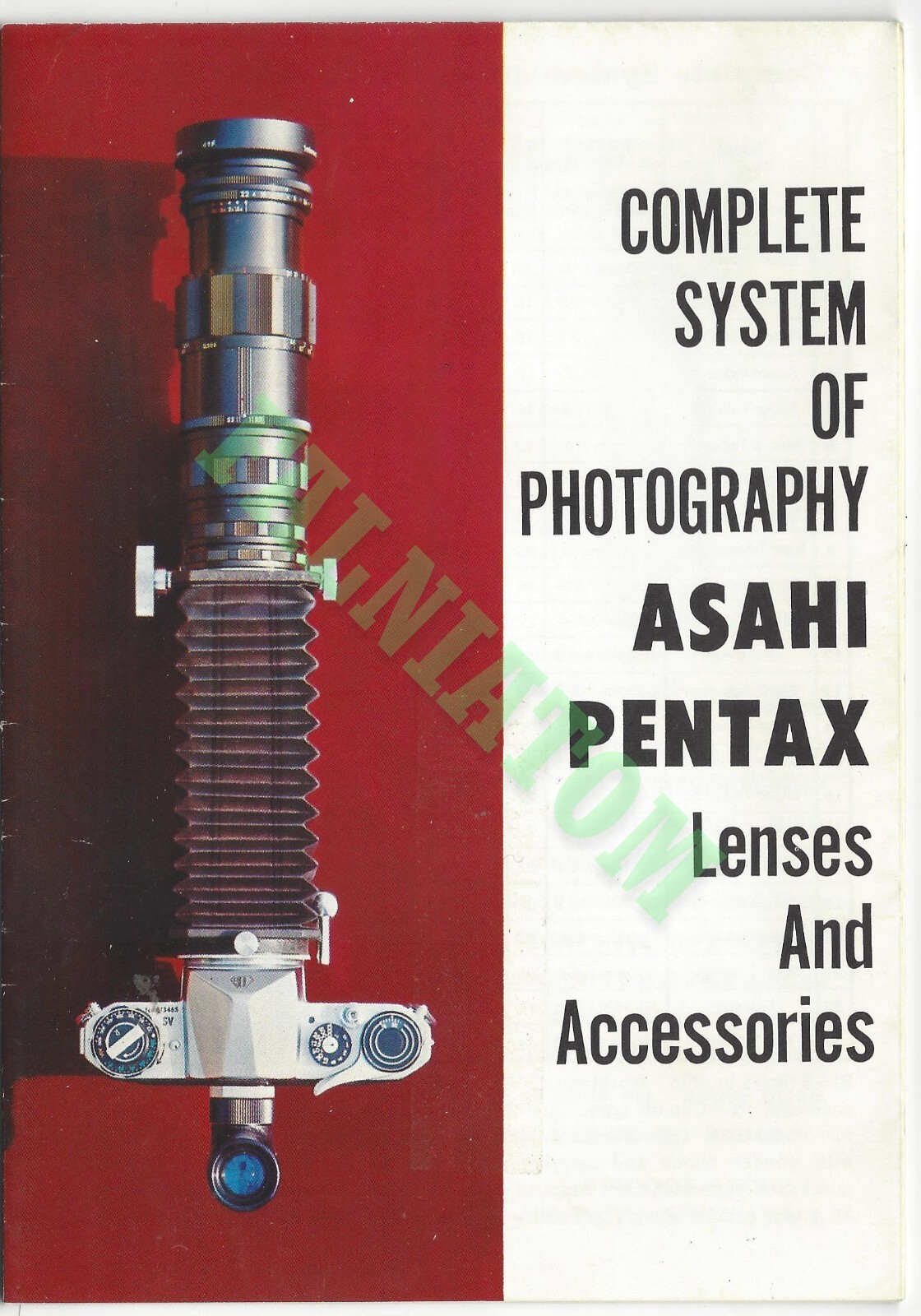 Vintage Asahi Pentax Lenses & Accessories Brochure | eBay