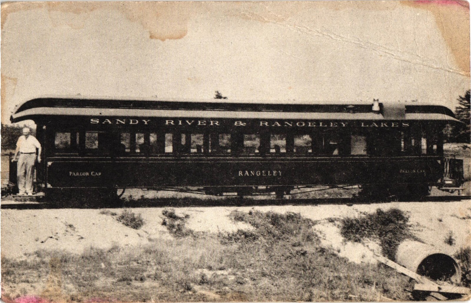 Sandy River Rangeley Lakes Parlor Car Railroad Postcard 1940s Vintage Train | eBay