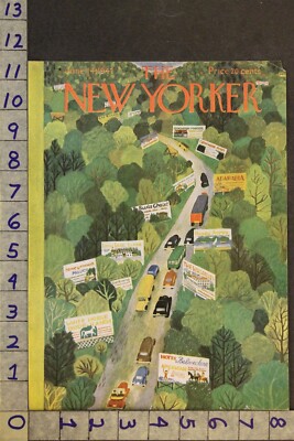 1947 NEW YORKER COVER VINTAGE NYB48 KARASZ TRAVEL AUTO CAMP FOREST ...