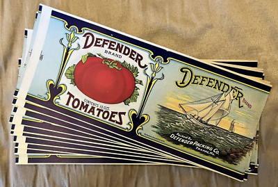 Wholesale Lot of 10 - Vintage, Original 1910s Can Labels - Defender ...