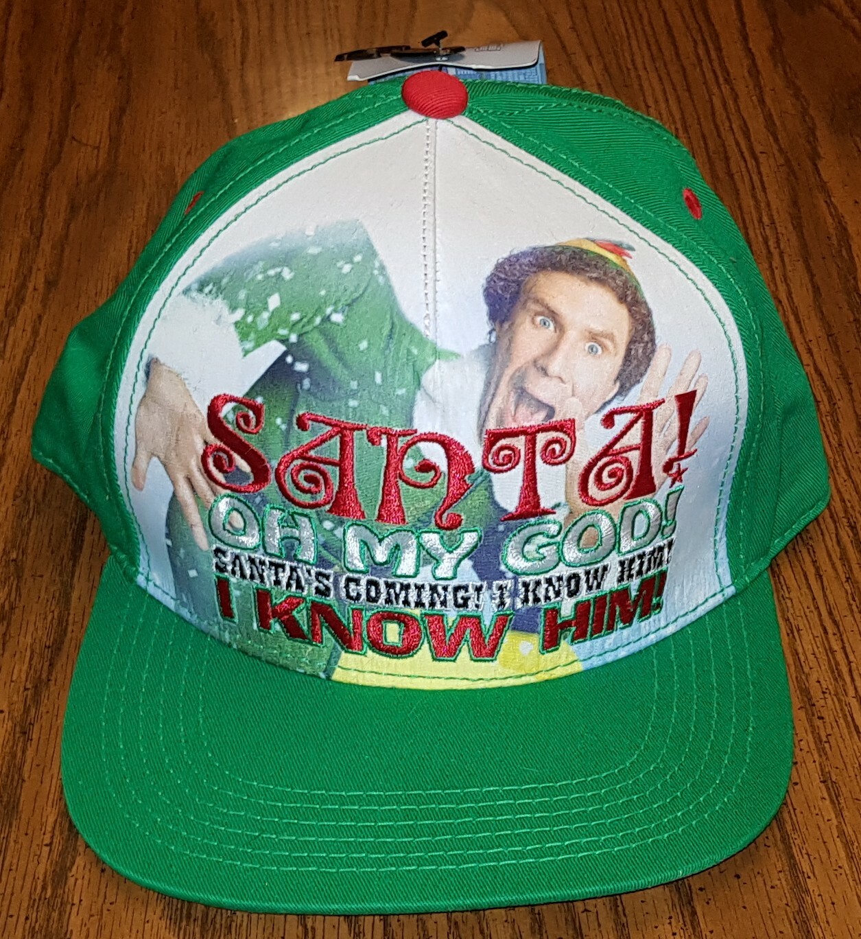 Santa! I Know Him! Elf Snapback Hat - Christmas Buddy the Elf Holiday ...