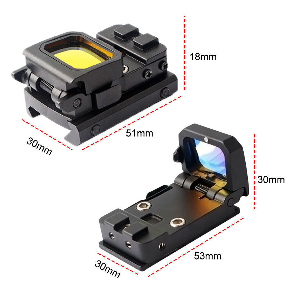 Mini Holographic Reflex Folding Flip Up Red Dot Sight Sight For Glock ...