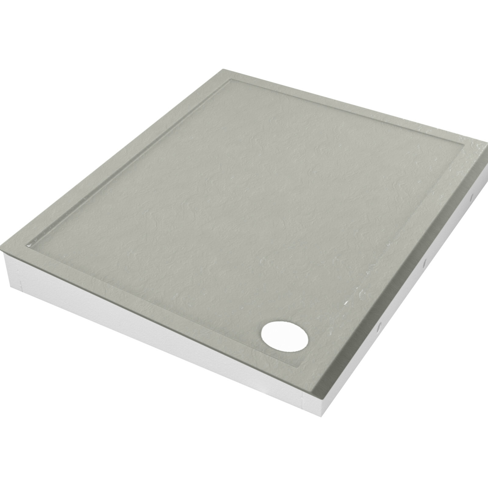 Duschtasse Steinoptik Styroporträger Duschwanne Grau Cement Stone DIN ...