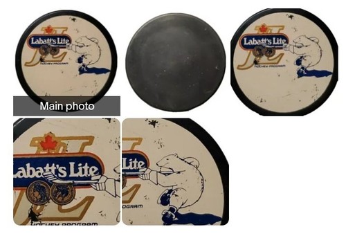 LABATT'S LITE HOCKEY PROGRAM RARE VINTAGE OFFICIAL PUCK 🏒 🐻‍ Polar Bear ...