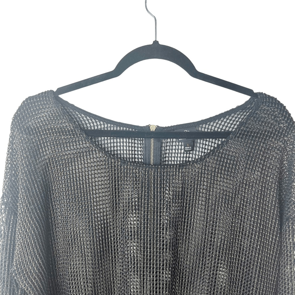 Rock & Republic See Through Mesh Net Long Sleeve Shir… - Gem