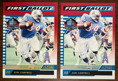 2025 SCORE EARL CAMPBELL FIRST BALLOT SP GOLD FOIL VARIATION + BASE ...
