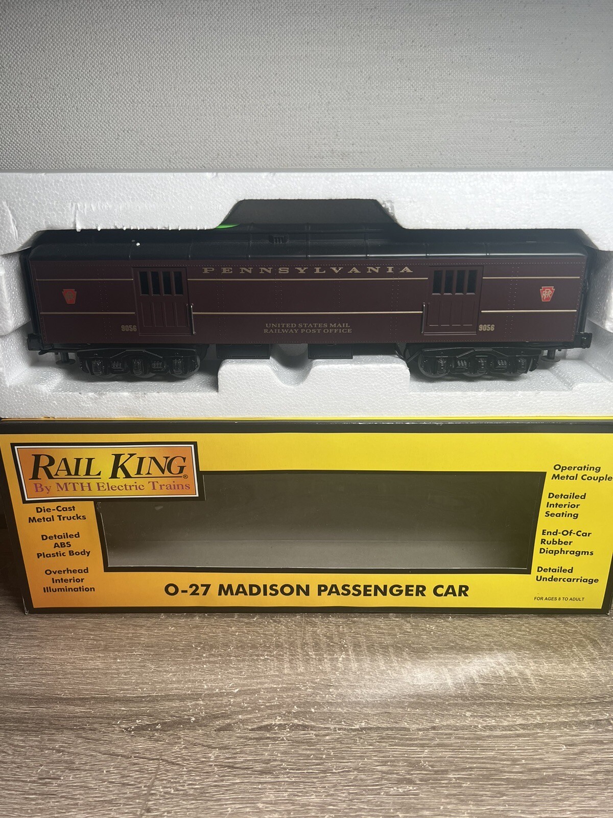 MTH Rail King Pennsylvania Madison Passenger Observation Car 0-27 Gauge ...