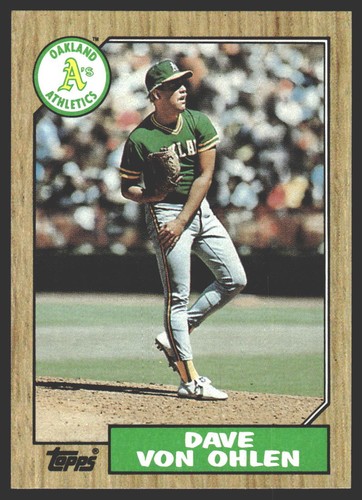 Dave Von Ohlen #287 1987 Topps Oakland Athletics | eBay