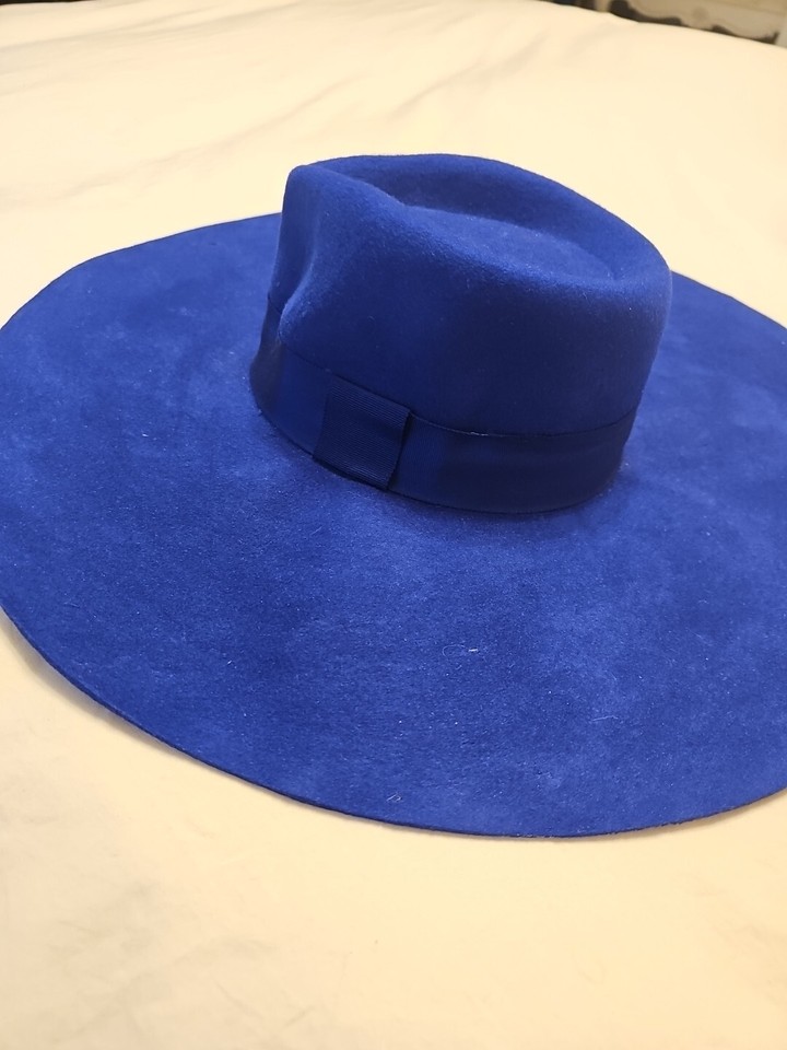 H&M Cobalt Blue Wide Rim Wool Hat Brand New With Tags | eBay UK