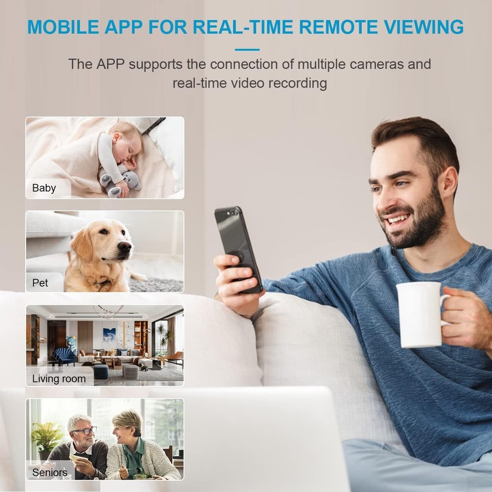 Mini Hidden Camera WiFi Remote Viewing 1080HD 4K Audio Discreet Nanny ...