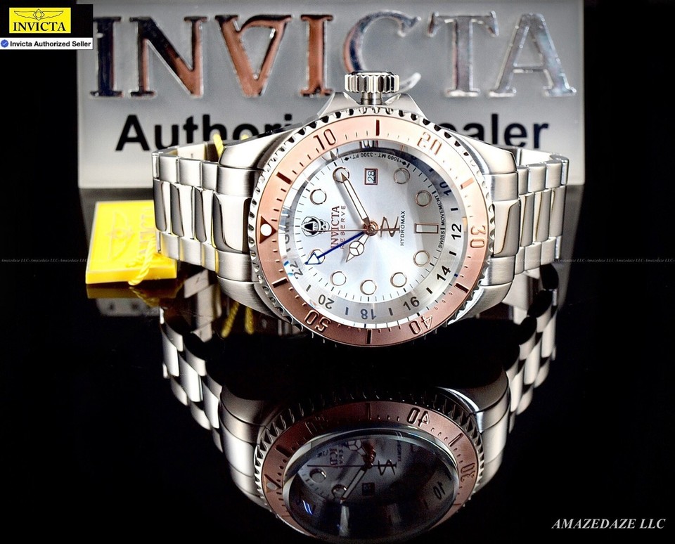 NEW Invicta Men Reserve 52mm Hydromax Swiss GMT Stainless St. SILVER ...