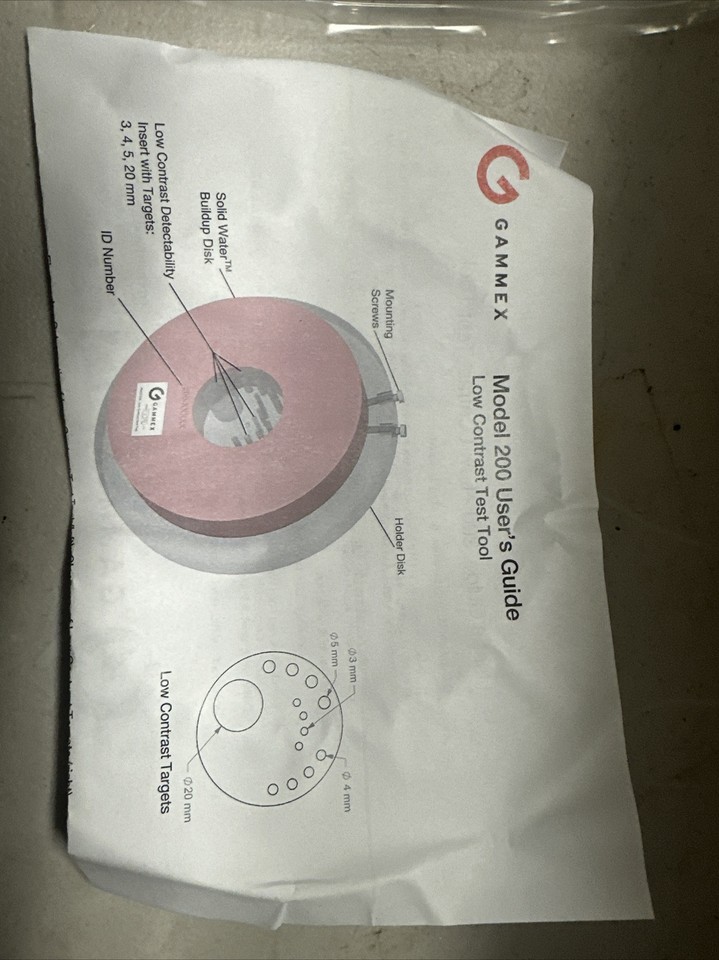 SIEMENS CT PHANTOM GAMMEX 200 Low Contrast Test Tool P/N 9660663 | eBay