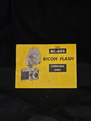 Ricoh Flash Unit BC-605 Vintage Original Ricoh Capacitor Japan Manual ...