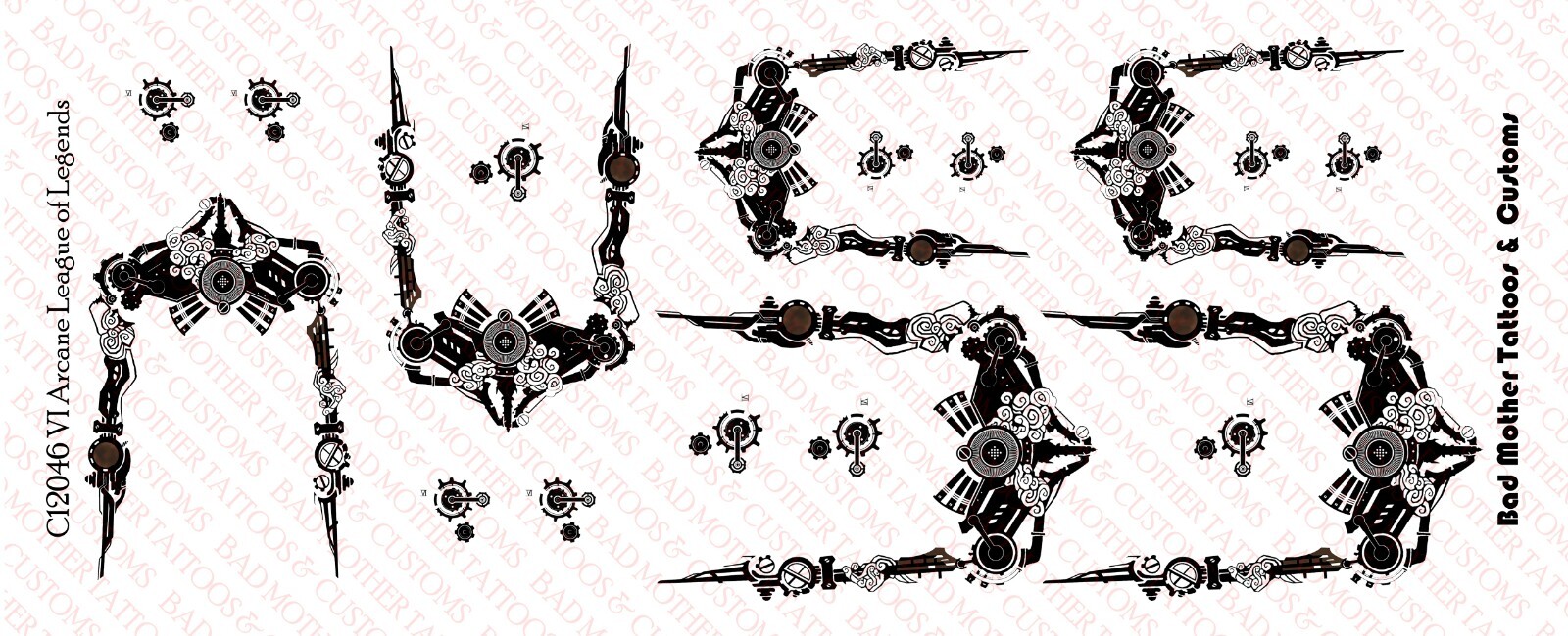 1/12 Scale VI Arcane League of Legends Tattoo Waterslide Decals 6 inch ...