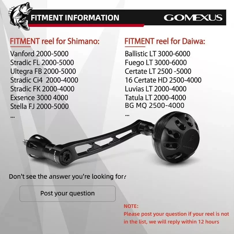 GOMEXUS 68mm Single Power Handle for Shimano Stradic FL FK Stella ...