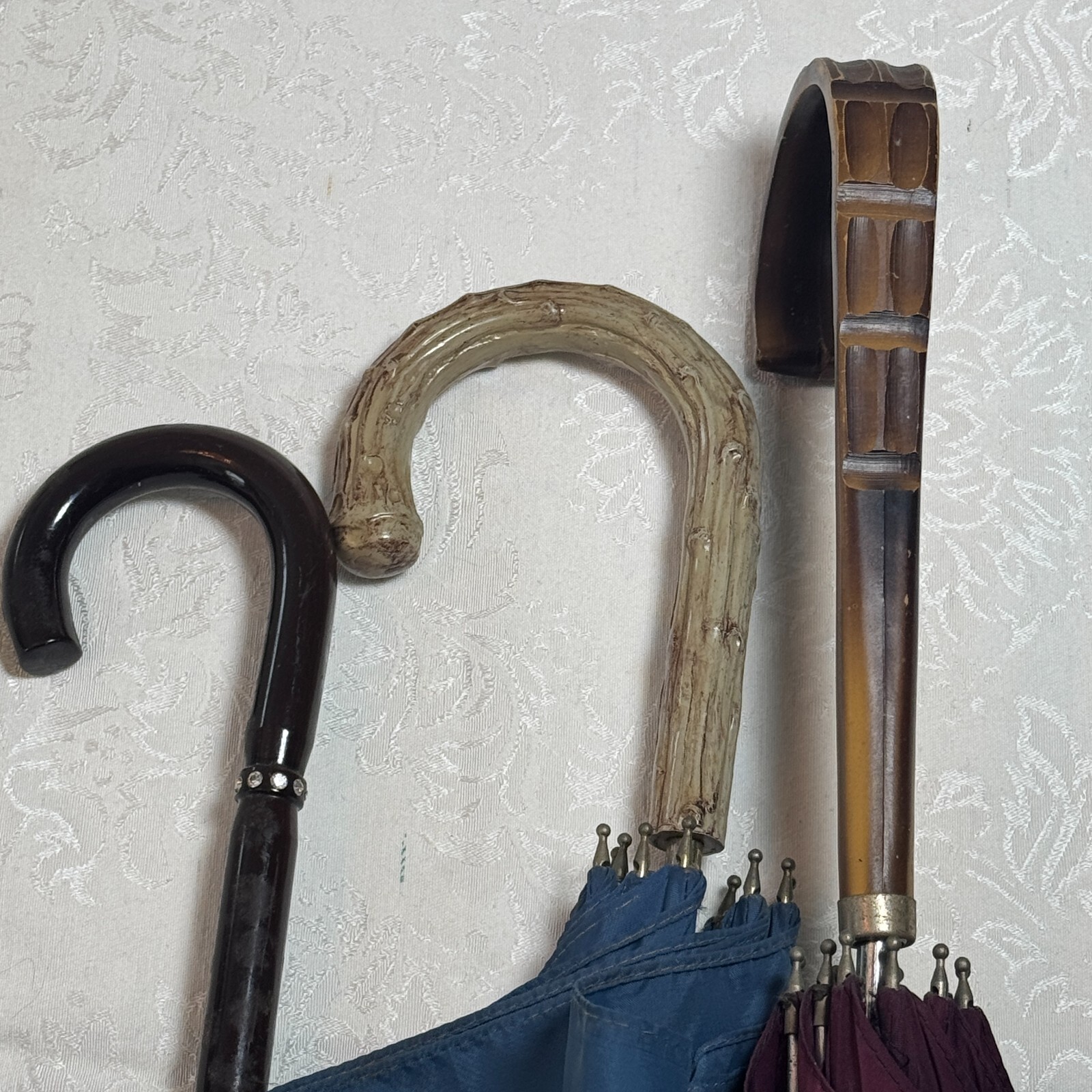 3 Vintage 1960s-70s Parasol Umbrellas Lot Nylon Acetate Rare Handle ...