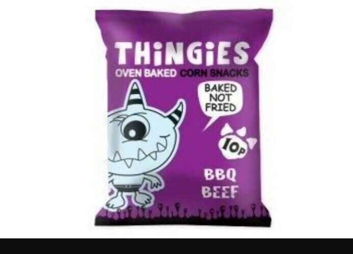 FULL CASE 54 PACKETS OF THINGIES SALT & VINEGAR FLAVOUR CRISPS CORN ...