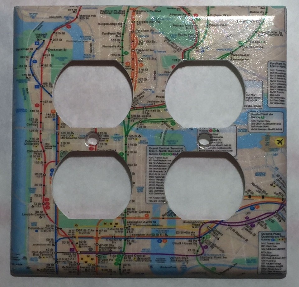NYC New York City Subway Map Light Switch Outlet Wall Cover Plate Home ...